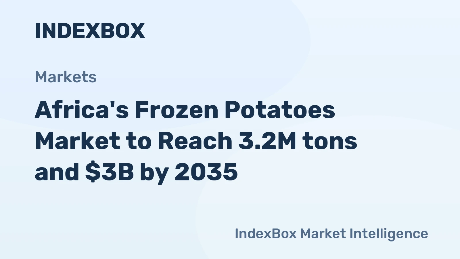 Africa's Frozen Potatoes Market to Reach 3.2M tons and $3B by 2035