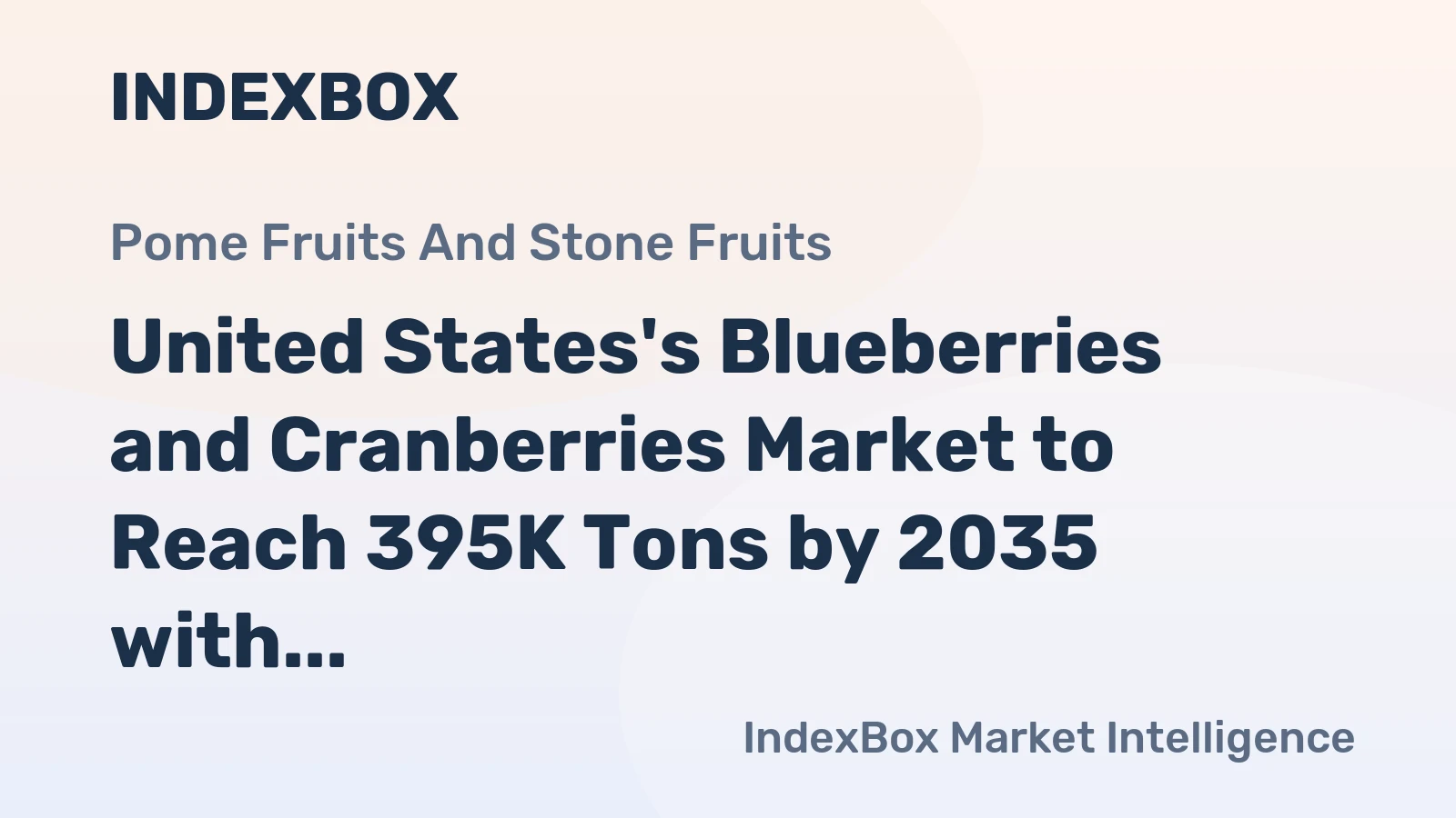 United States's Blueberries and Cranberries Market to Reach 395K Tons by 2035 with a CAGR of +3.5%