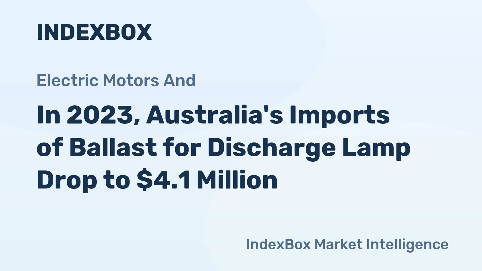 In 2023, Australia's Imports of Ballast for Discharge Lamp Drop to $4.1 Million