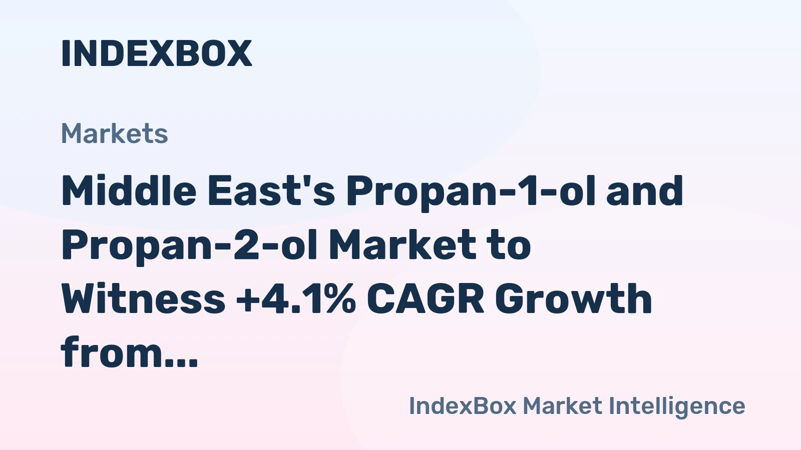 Middle East's Propan-1-ol and Propan-2-ol Market to Witness +4.1% CAGR Growth from 2024 to 2035