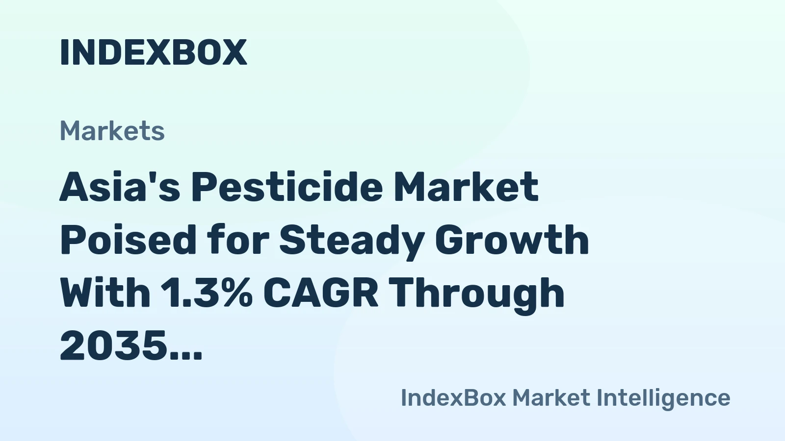 Asia's Pesticide Market Poised for Steady Growth With 1.3% CAGR Through 2035