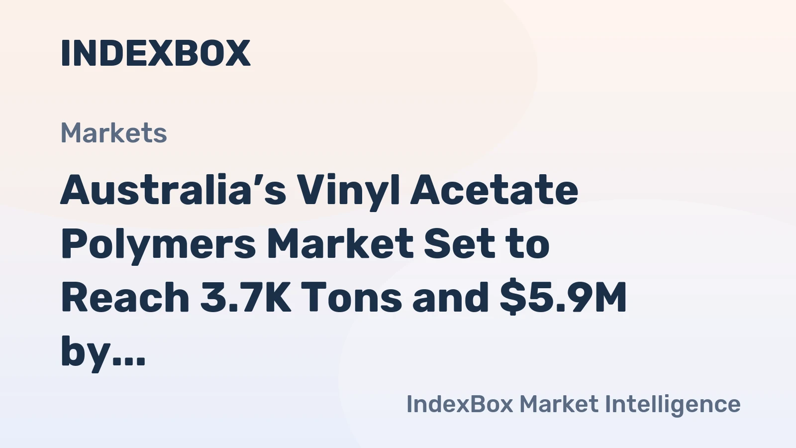 Australia’s Vinyl Acetate Polymers Market Set to Reach 3.7K Tons and $5.9M by 2035