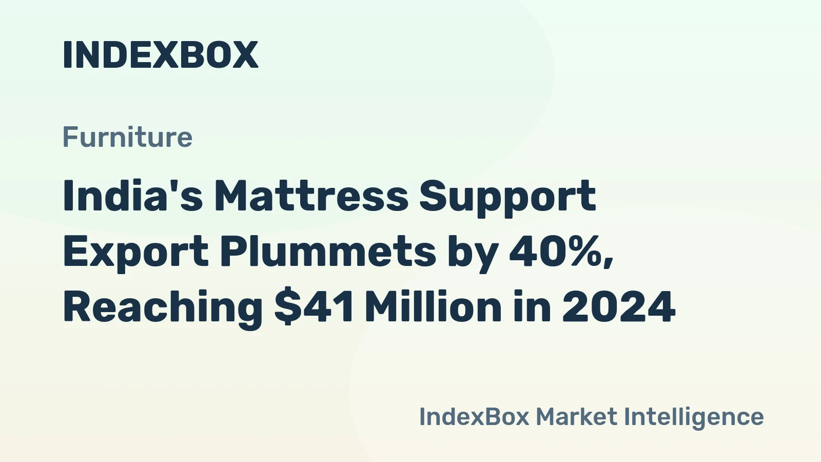 India's Mattress Support Export Plummets by 40%, Reaching $41 Million in 2024
