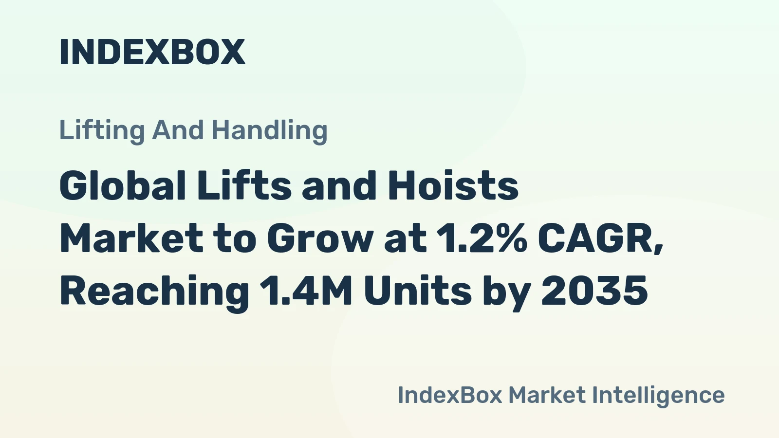 Global Lifts and Hoists Market to Grow at 1.2% CAGR, Reaching 1.4M Units by 2035