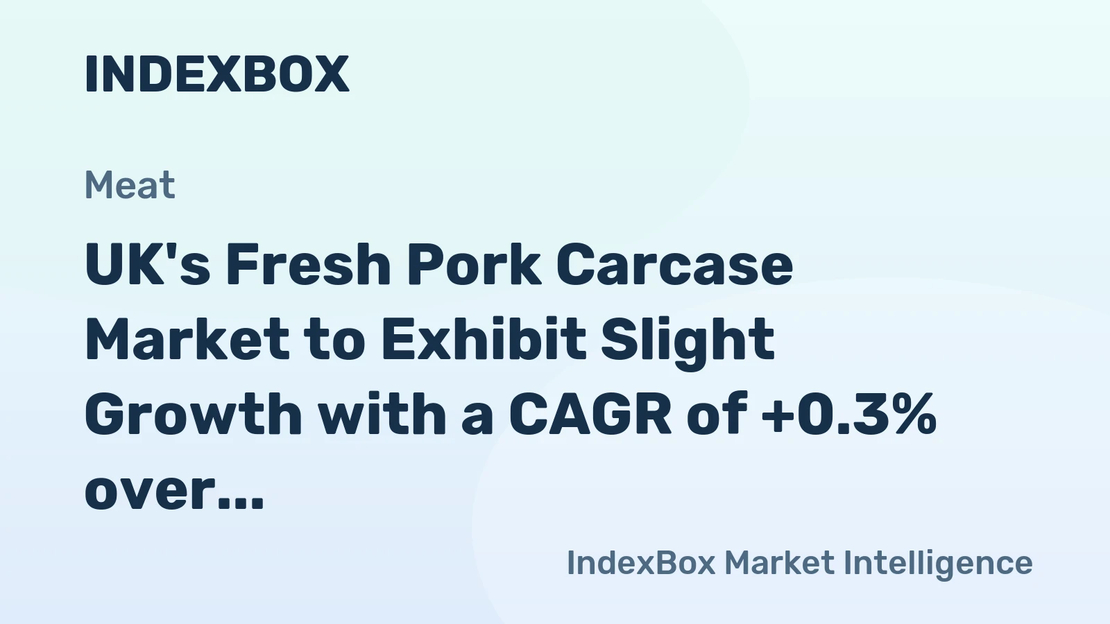 UK's Fresh Pork Carcase Market to Exhibit Slight Growth with a CAGR of +0.3% over the Next Decade
