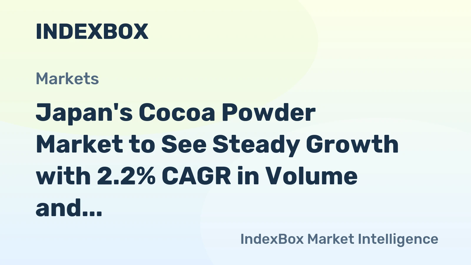 Japan's Cocoa Powder Market to See Steady Growth with 2.2% CAGR in Volume and 3.7% CAGR in Value from 2024 to 2035