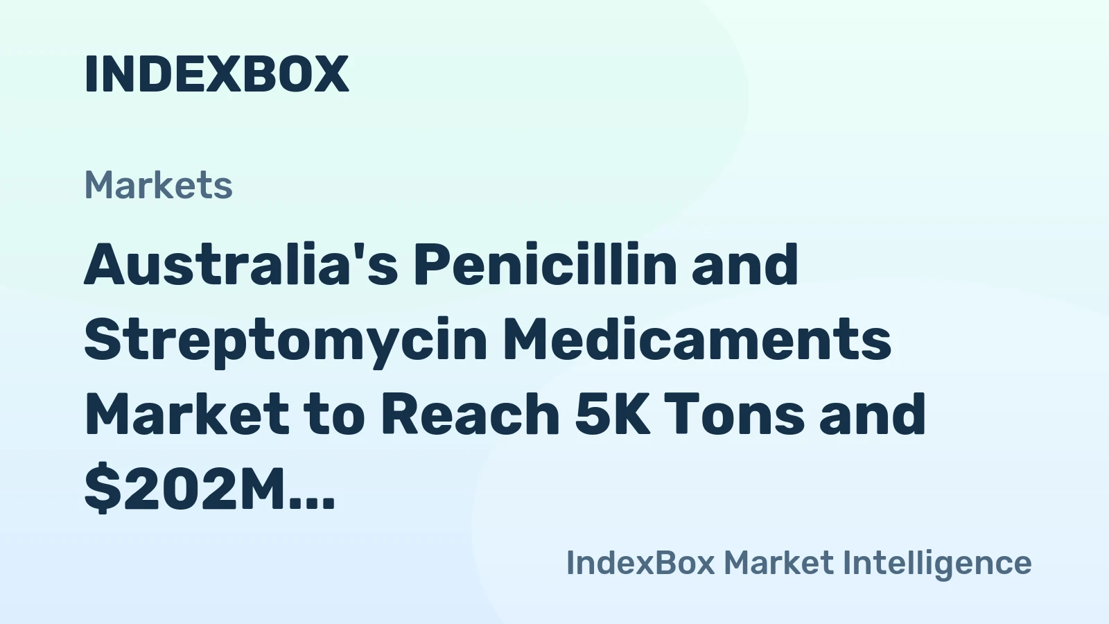 Australia's Penicillin and Streptomycin Medicaments Market to Reach 5K Tons and $202M by 2035