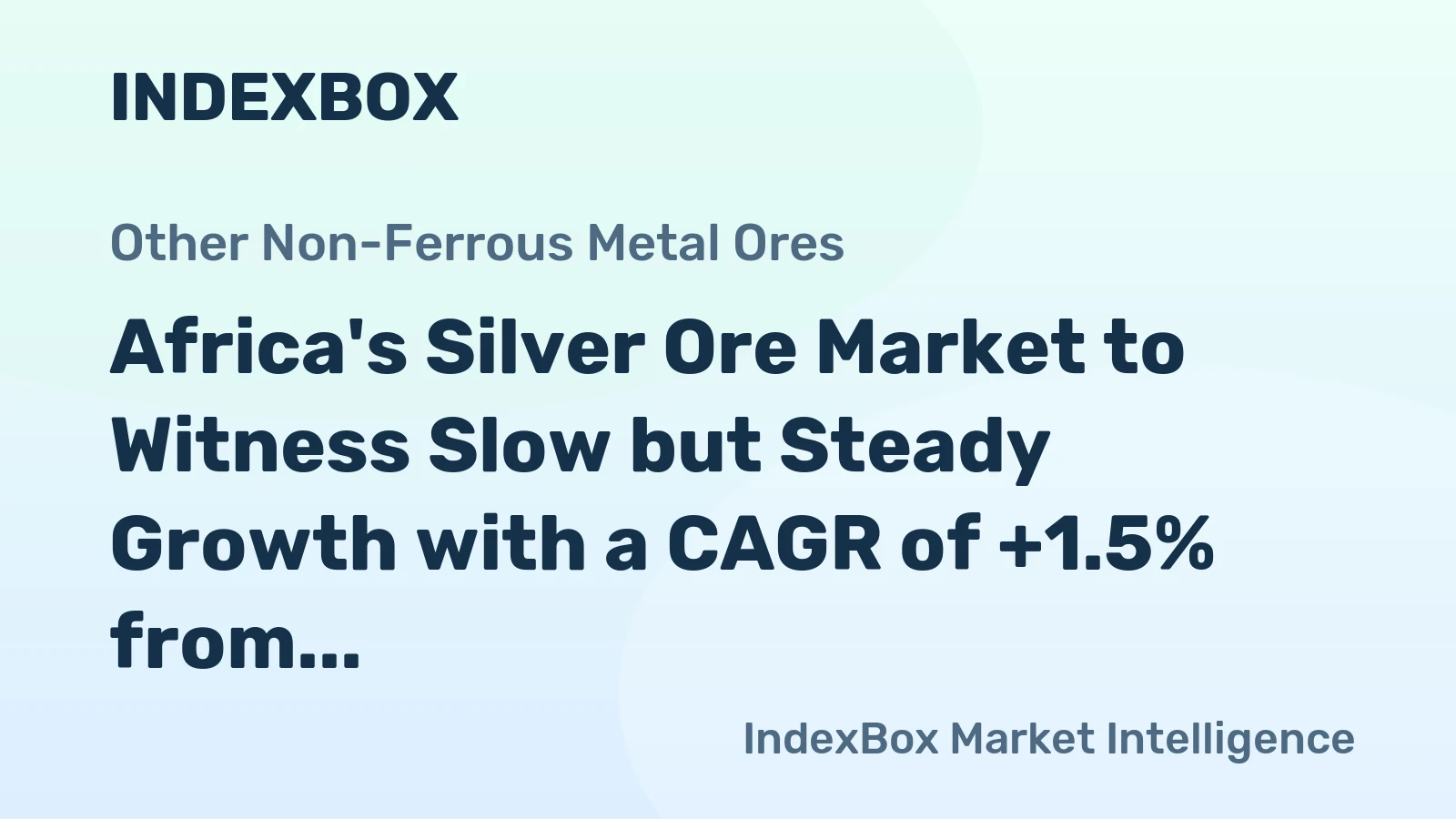 Africa's Silver Ore Market to Witness Slow but Steady Growth with a CAGR of +1.5% from 2024 to 2035