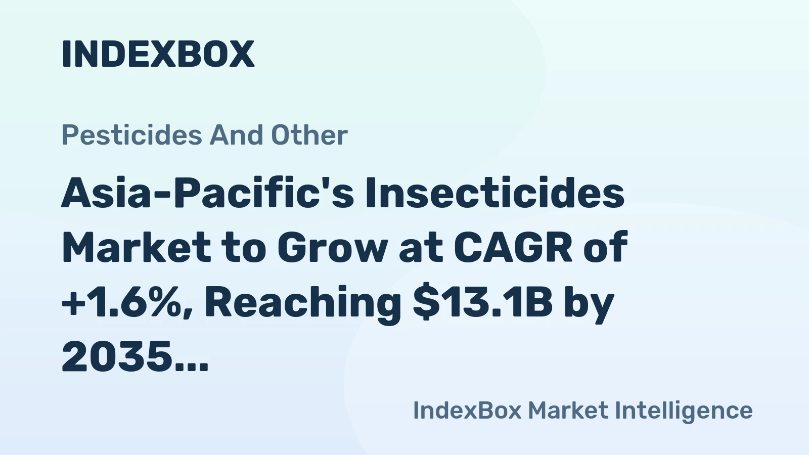 Asia-Pacific's Insecticides Market to Grow at CAGR of +1.6%, Reaching $13.1B by 2035