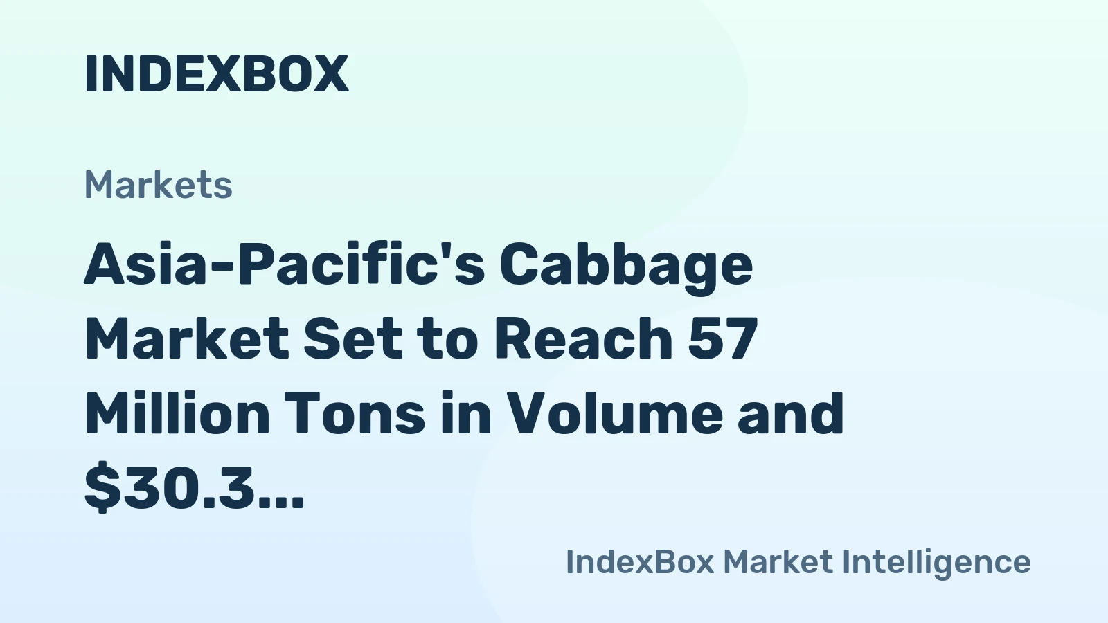 Asia-Pacific's Cabbage Market Set to Reach 57 Million Tons in Volume and $30.3 Billion in Value by 2035