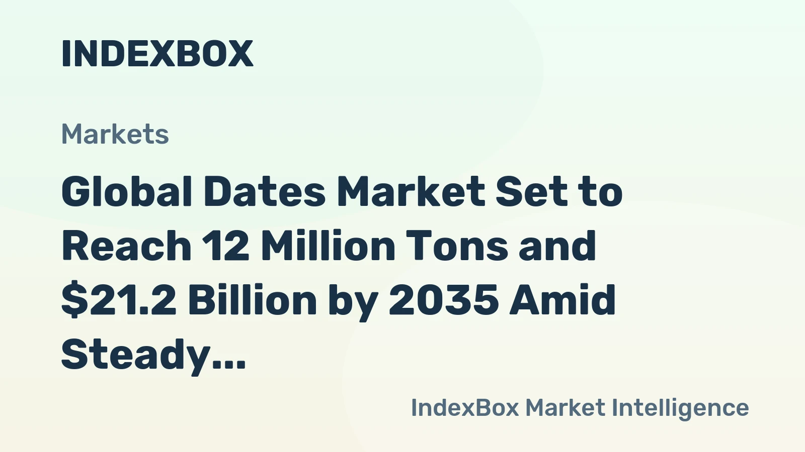 Global Dates Market Set to Reach 12 Million Tons and $21.2 Billion by 2035 Amid Steady Growth