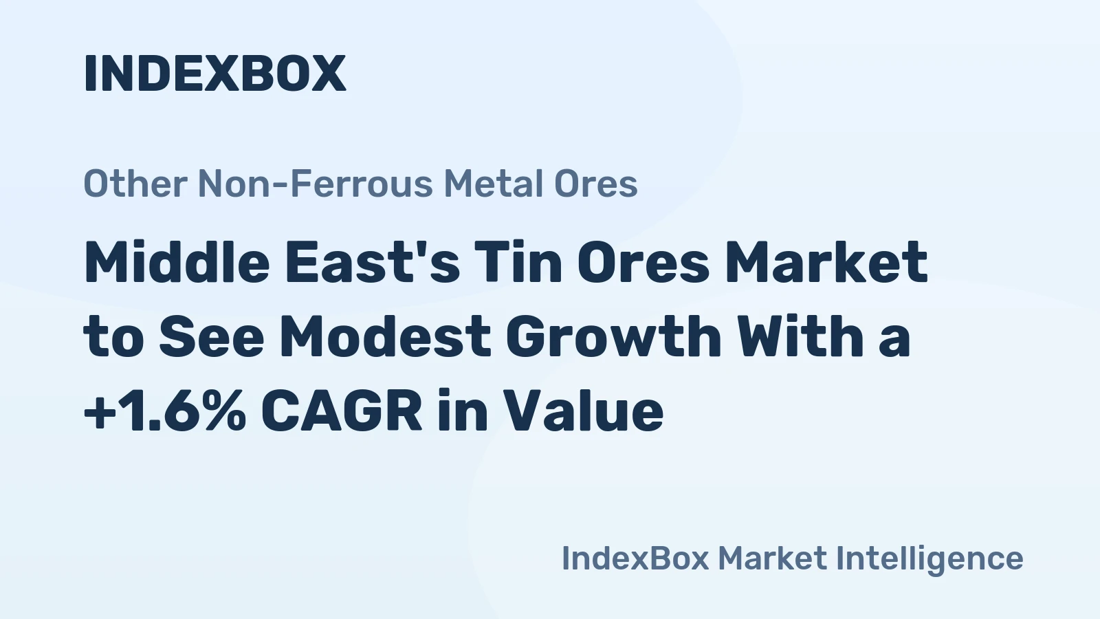 Middle East's Tin Ores Market to See Modest Growth With a +1.6% CAGR in Value