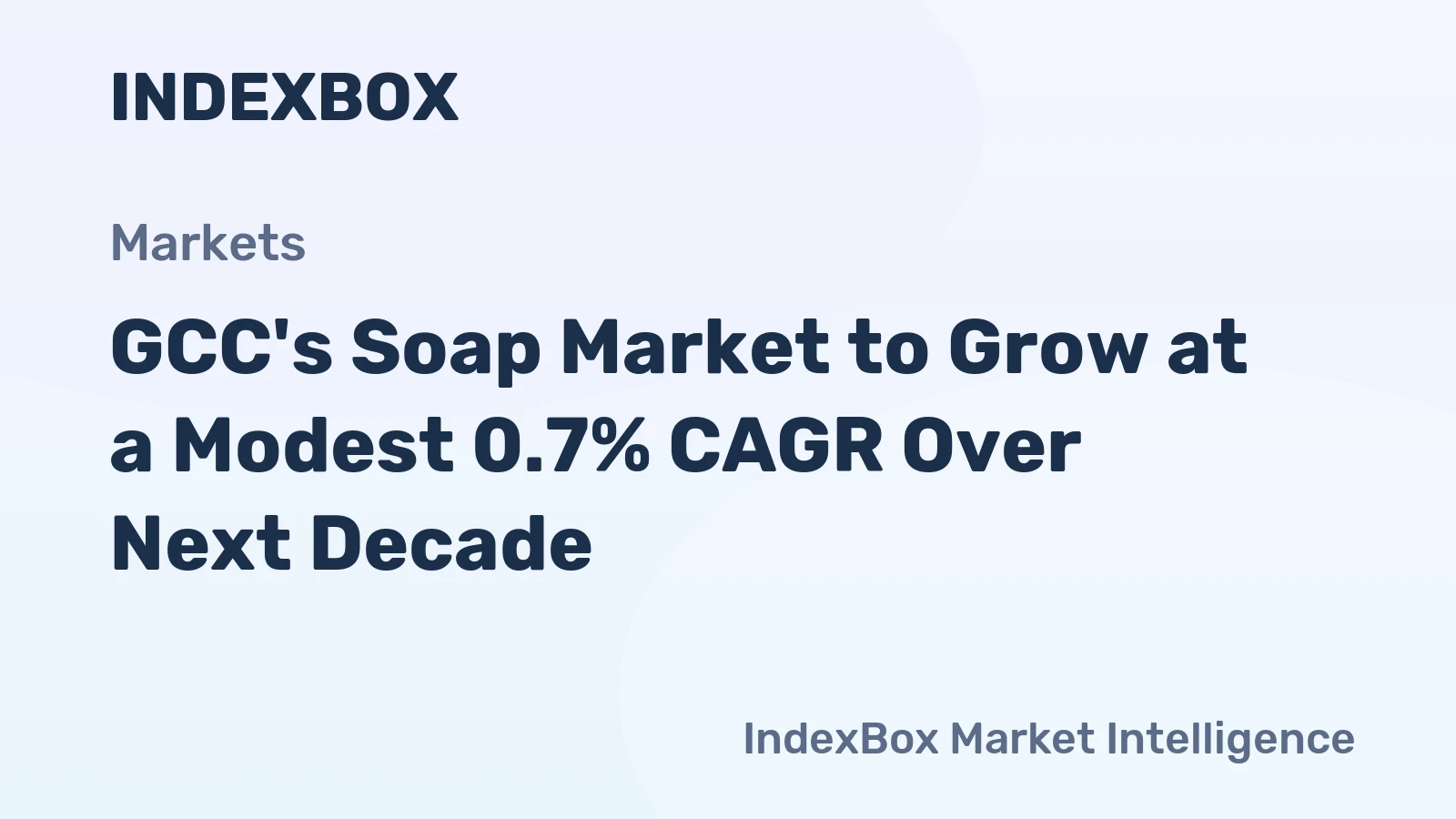 GCC's Soap Market to Grow at a Modest 0.7% CAGR Over Next Decade