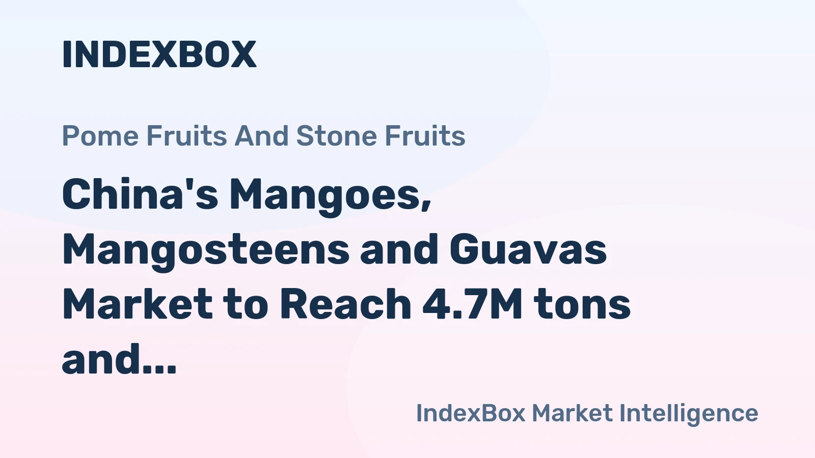 China's Mangoes, Mangosteens and Guavas Market to Reach 4.7M tons and $6B by 2035
