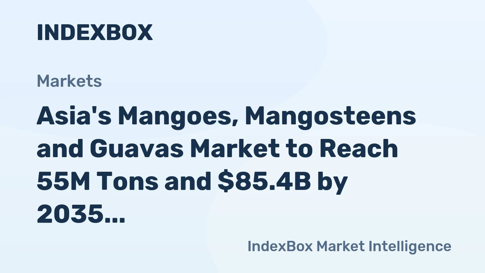 Asia's Mangoes, Mangosteens and Guavas Market to Reach 55M Tons and $85.4B by 2035
