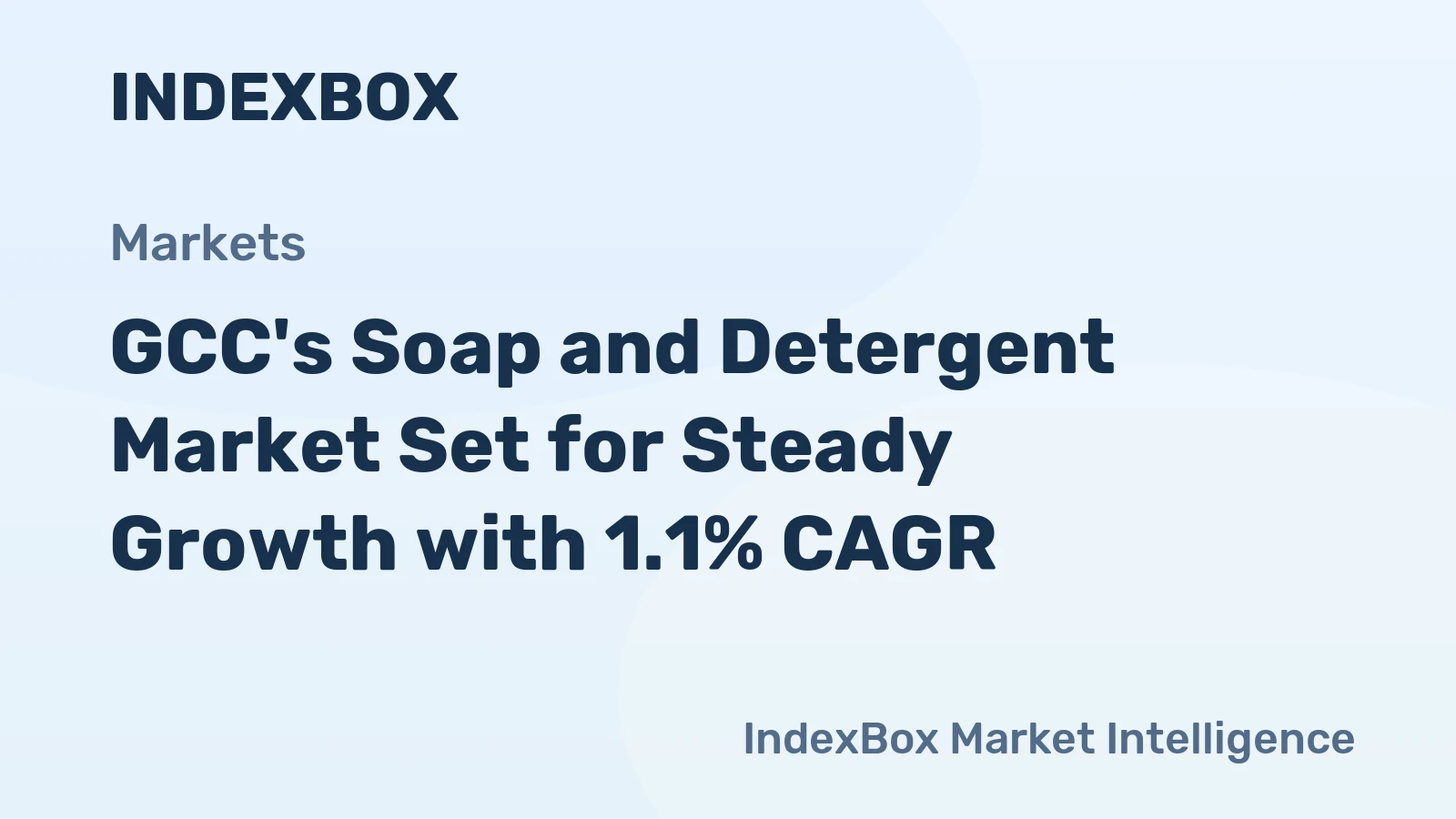 GCC's Soap and Detergent Market Set for Steady Growth with 1.1% CAGR
