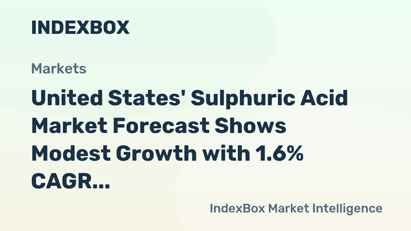 United States' Sulphuric Acid Market Forecast Shows Modest Growth with 1.6% CAGR in Value