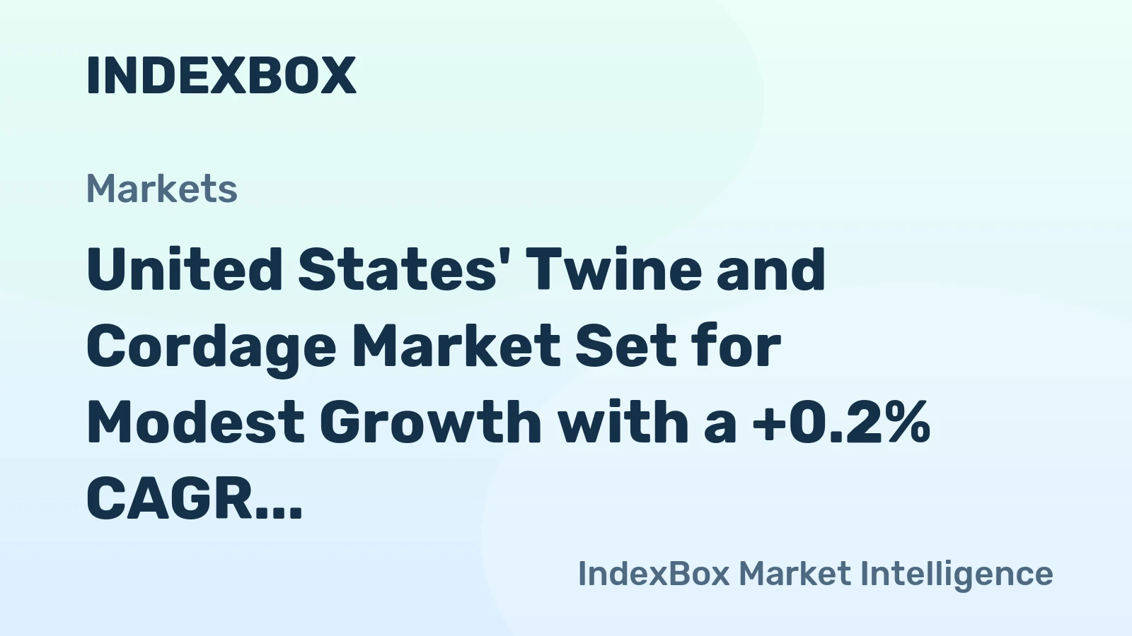 United States' Twine and Cordage Market Set for Modest Growth with a +0.2% CAGR