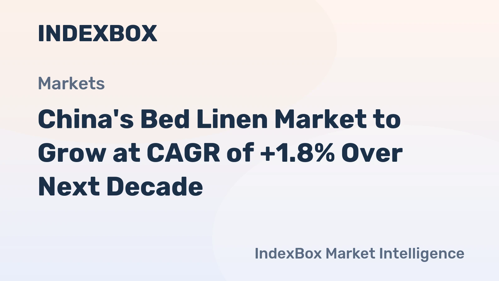 China's Bed Linen Market to Grow at CAGR of +1.8% Over Next Decade