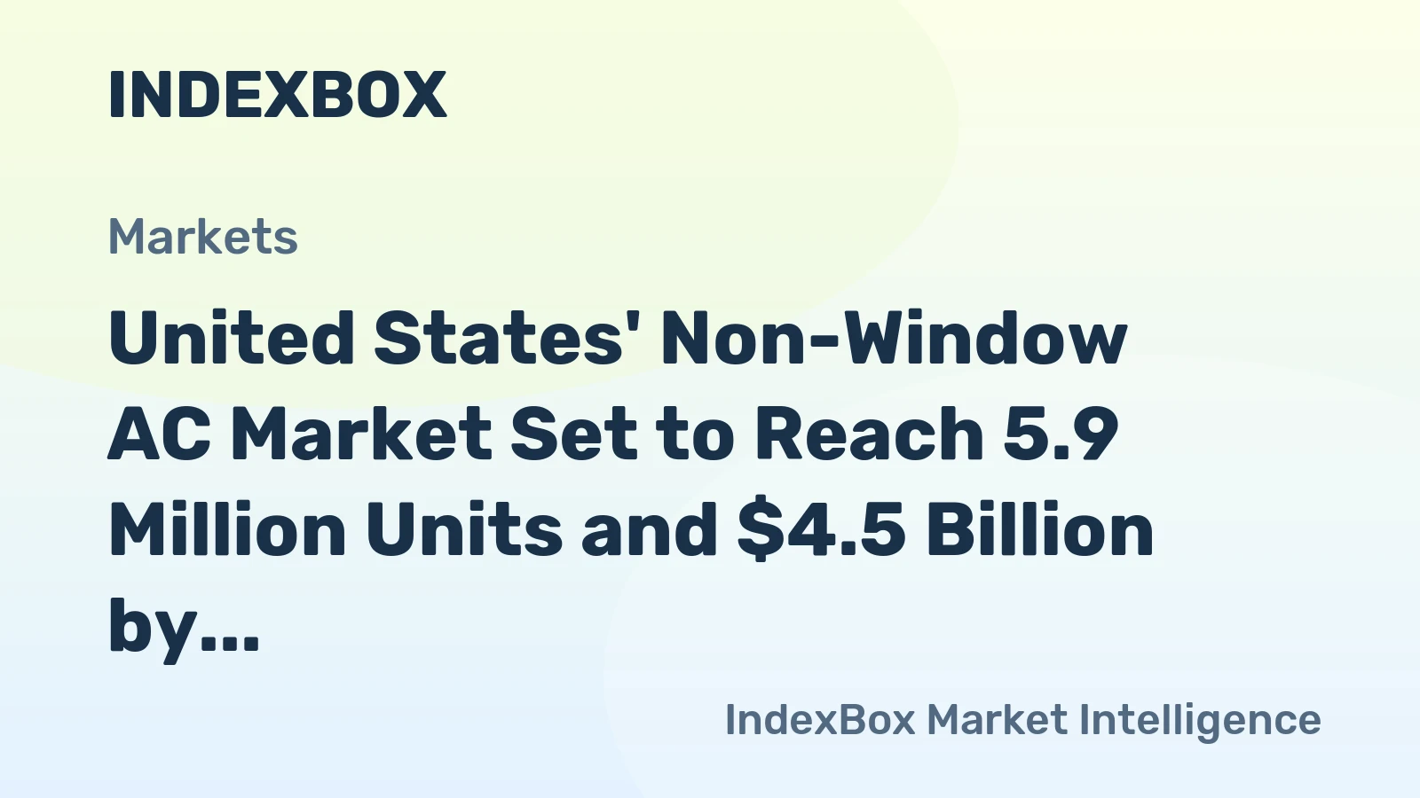 United States' Non-Window AC Market Set to Reach 5.9 Million Units and $4.5 Billion by 2035