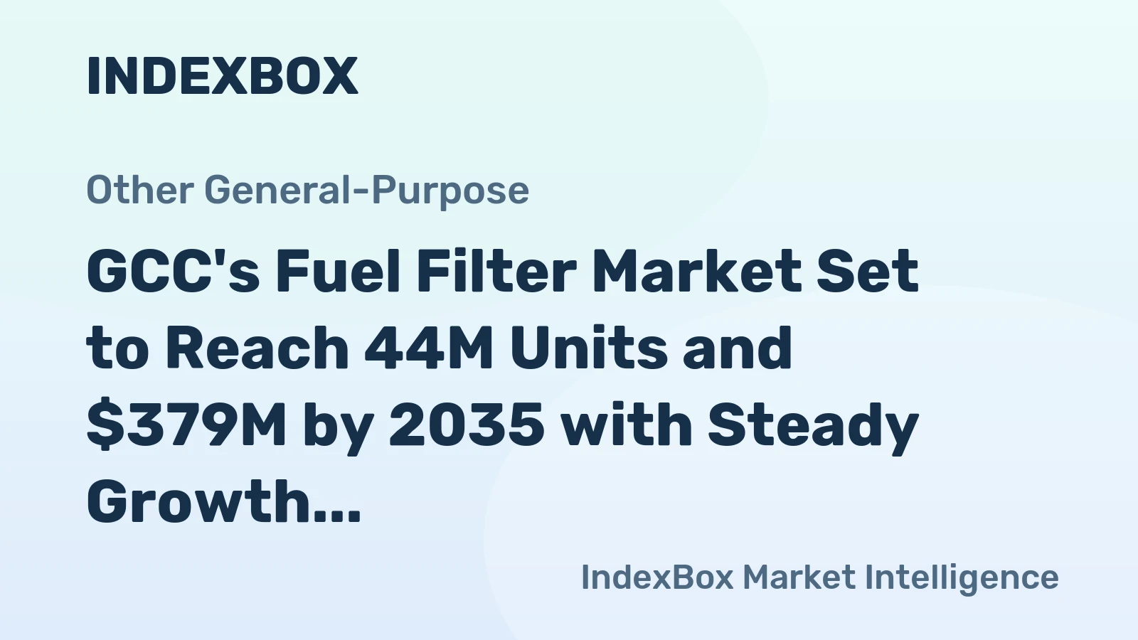 GCC's Fuel Filter Market Set to Reach 44M Units and $379M by 2035 with Steady Growth