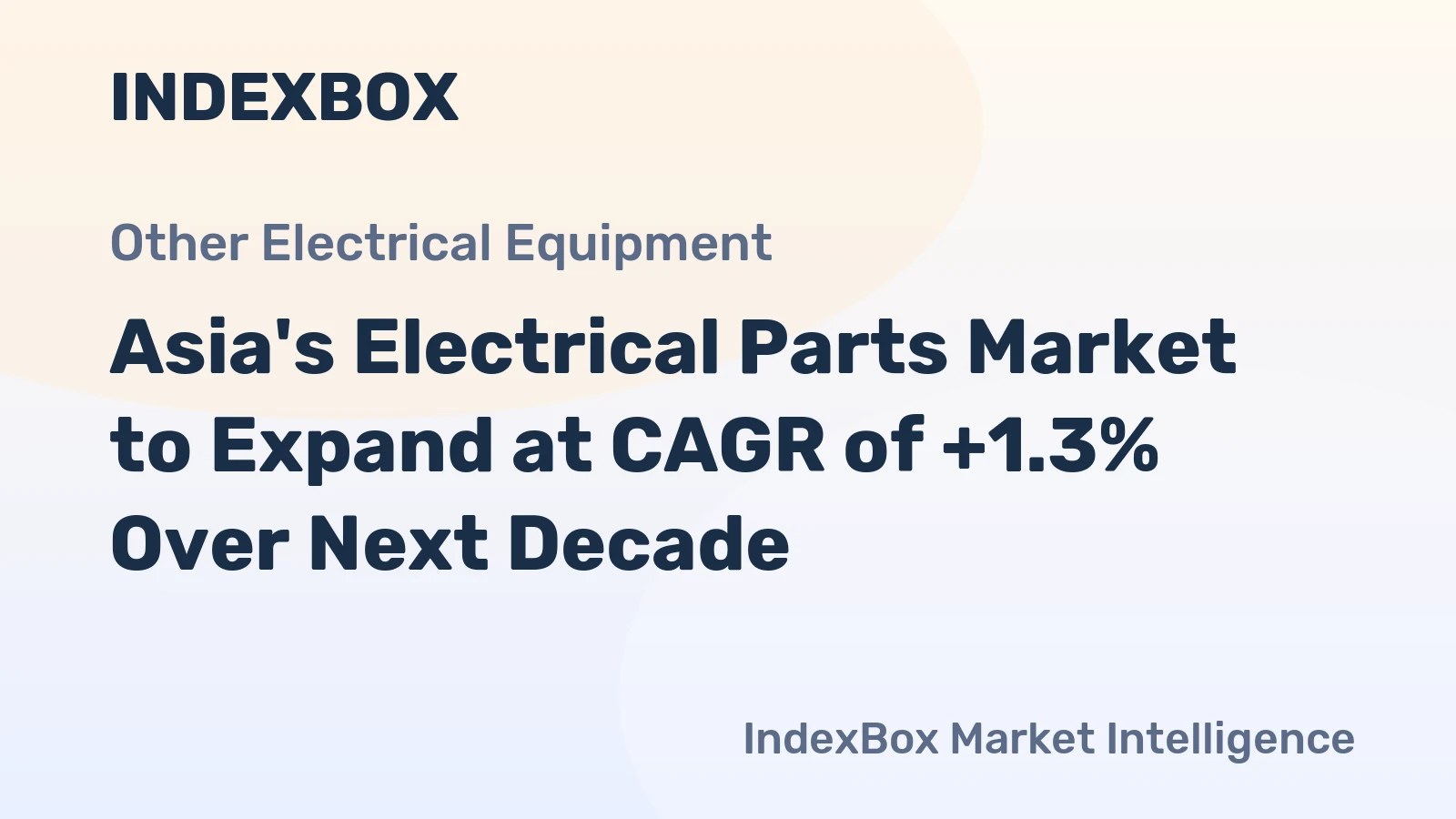 Asia's Electrical Parts Market to Expand at CAGR of +1.3% Over Next Decade