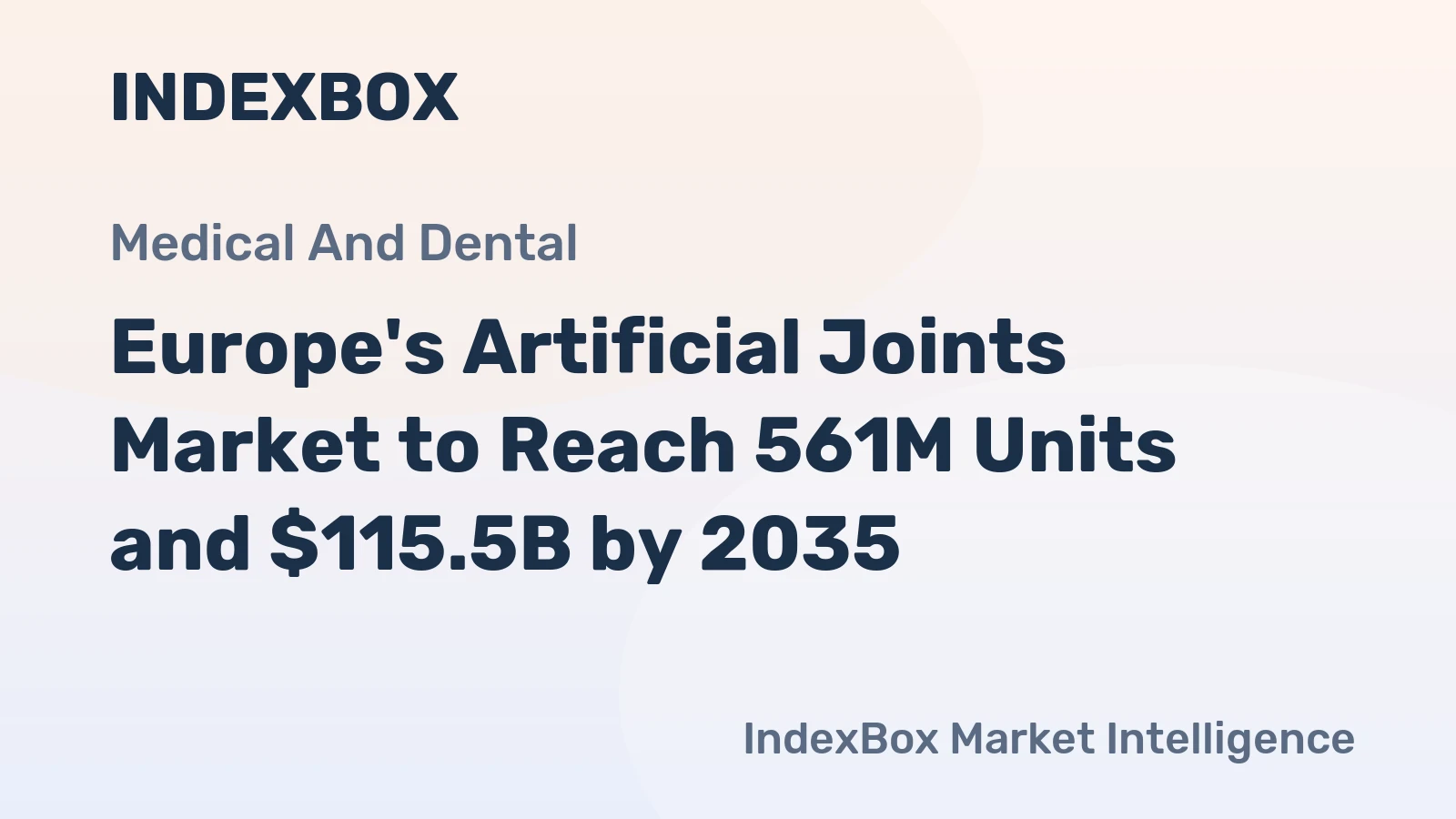 Europe's Artificial Joints Market to Reach 561M Units and $115.5B by 2035