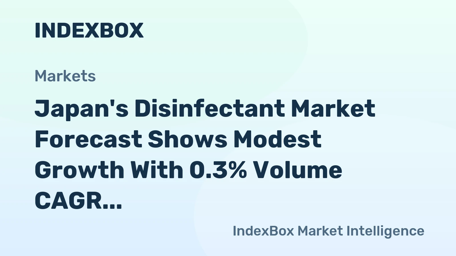 Japan's Disinfectant Market Forecast Shows Modest Growth With 0.3% Volume CAGR Through 2035