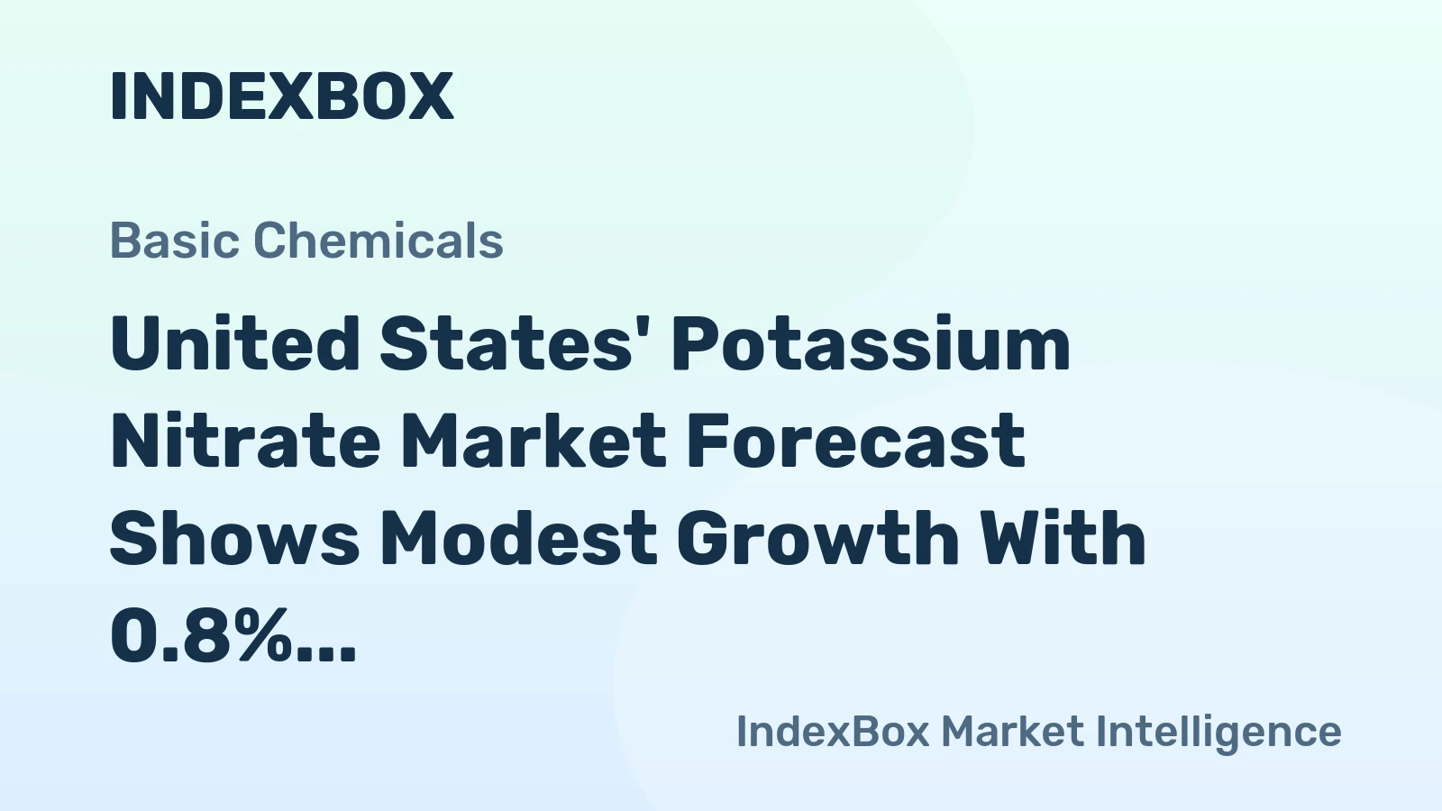 United States' Potassium Nitrate Market Forecast Shows Modest Growth With 0.8% CAGR Through 2035
