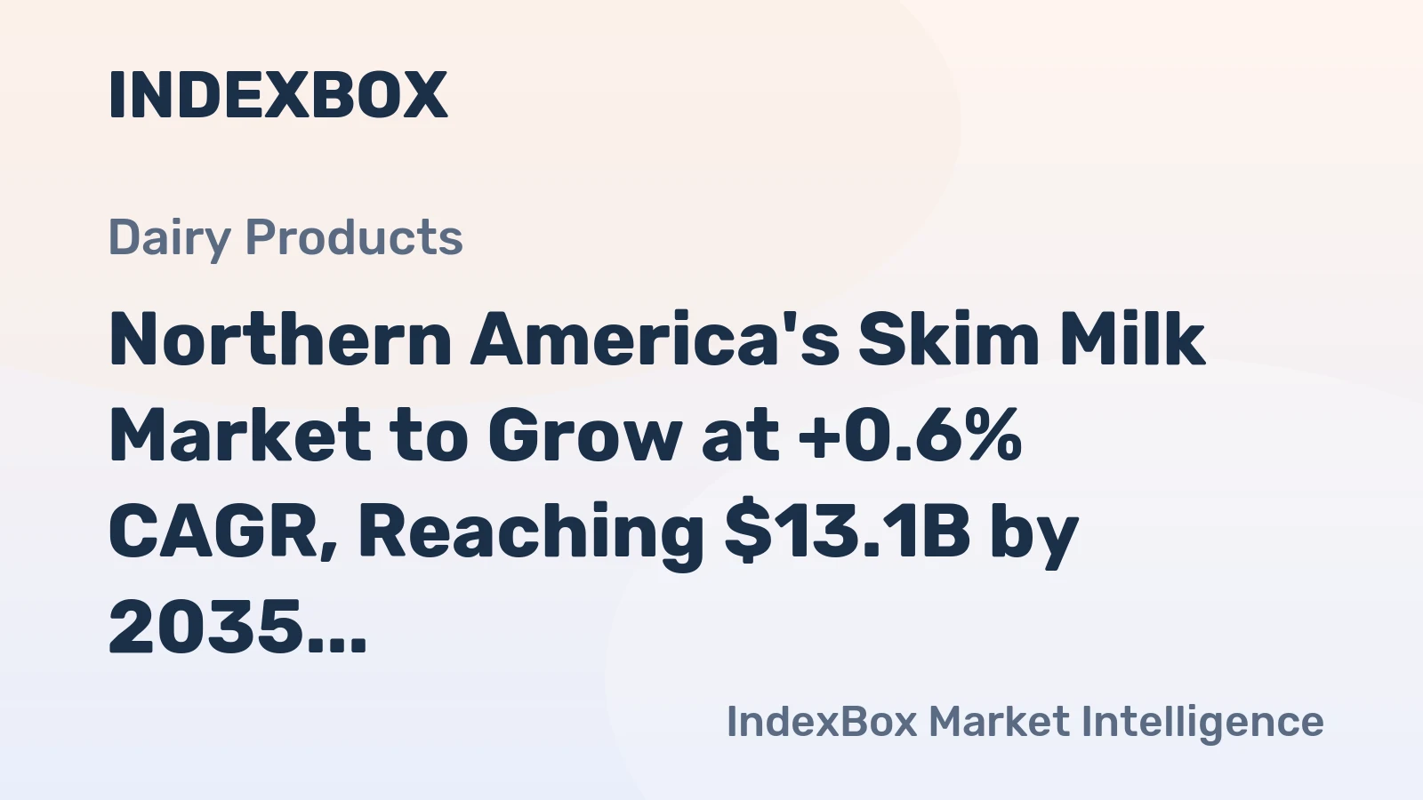 Northern America's Skim Milk Market to Grow at +0.6% CAGR, Reaching $13.1B by 2035