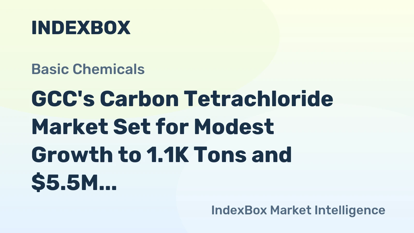 GCC's Carbon Tetrachloride Market Set for Modest Growth to 1.1K Tons and $5.5M by 2035
