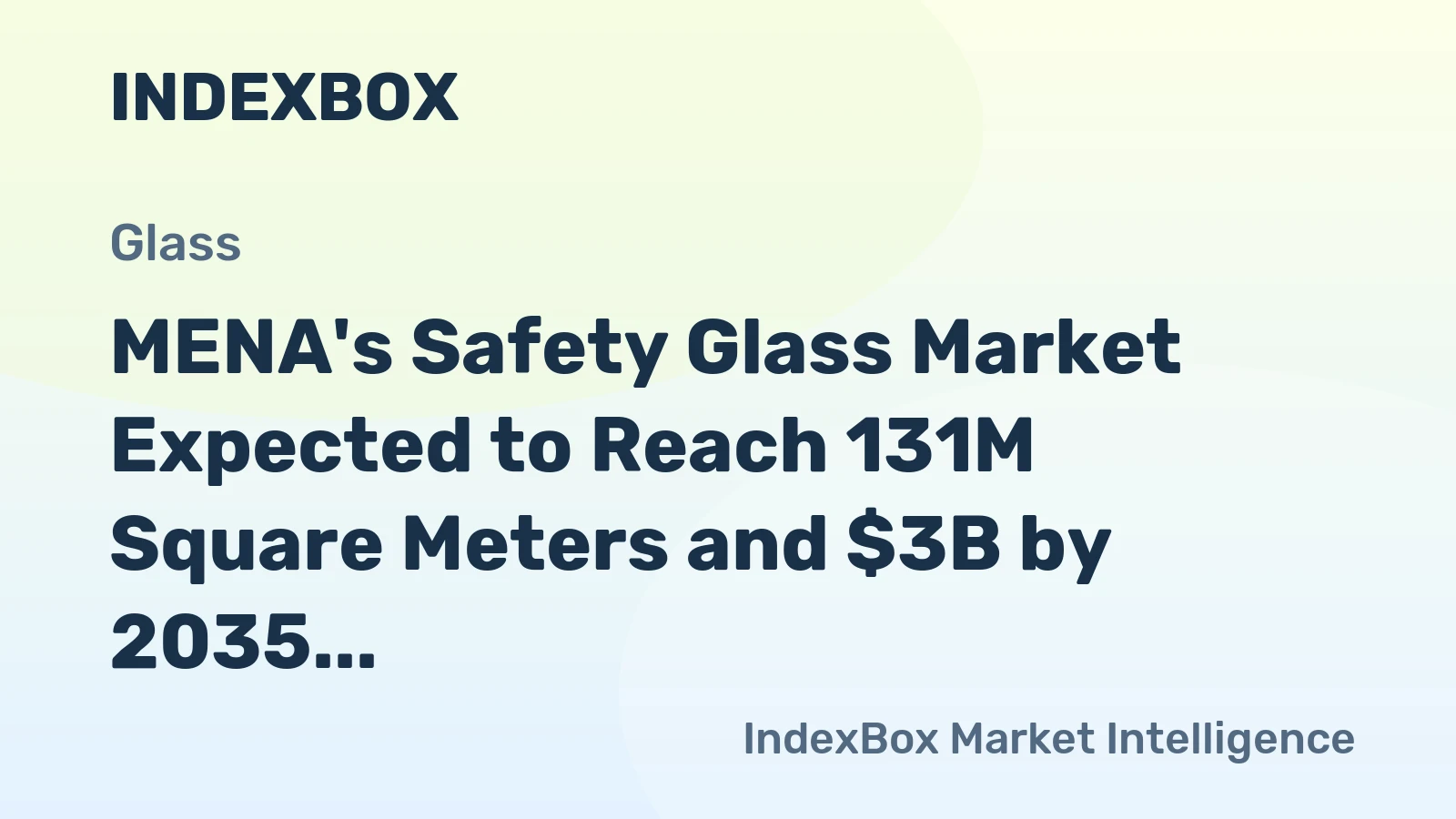MENA's Safety Glass Market Expected to Reach 131M Square Meters and $3B by 2035