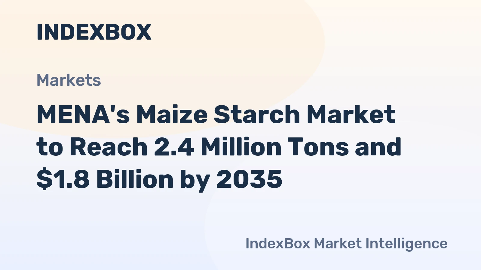 MENA's Maize Starch Market to Reach 2.4 Million Tons and $1.8 Billion by 2035