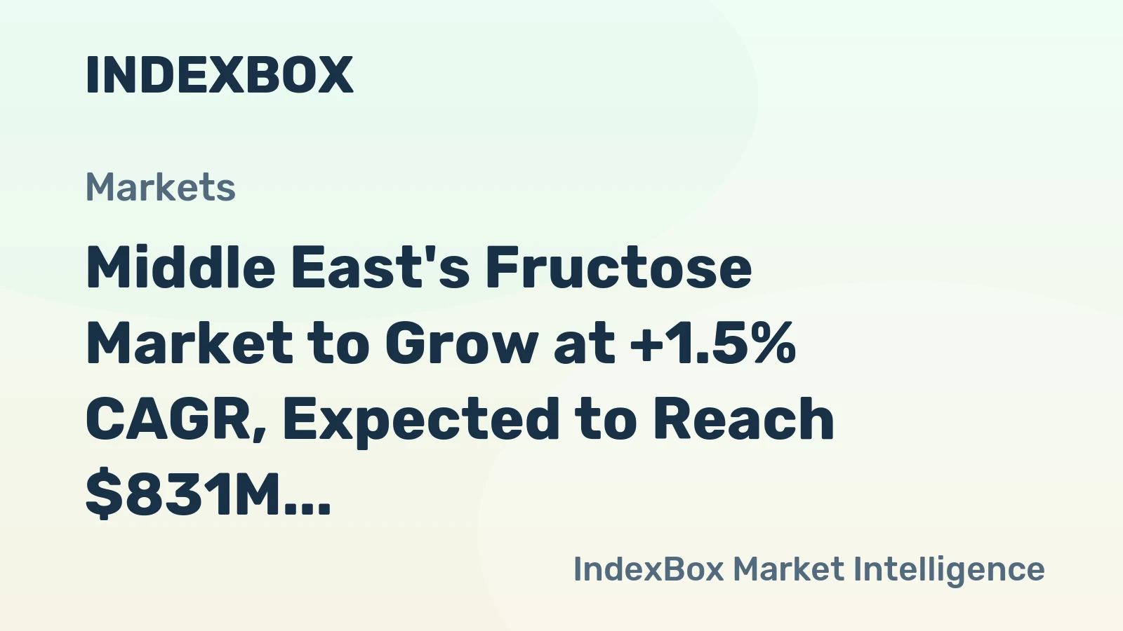 Middle East's Fructose Market to Grow at +1.5% CAGR, Expected to Reach $831M by 2035