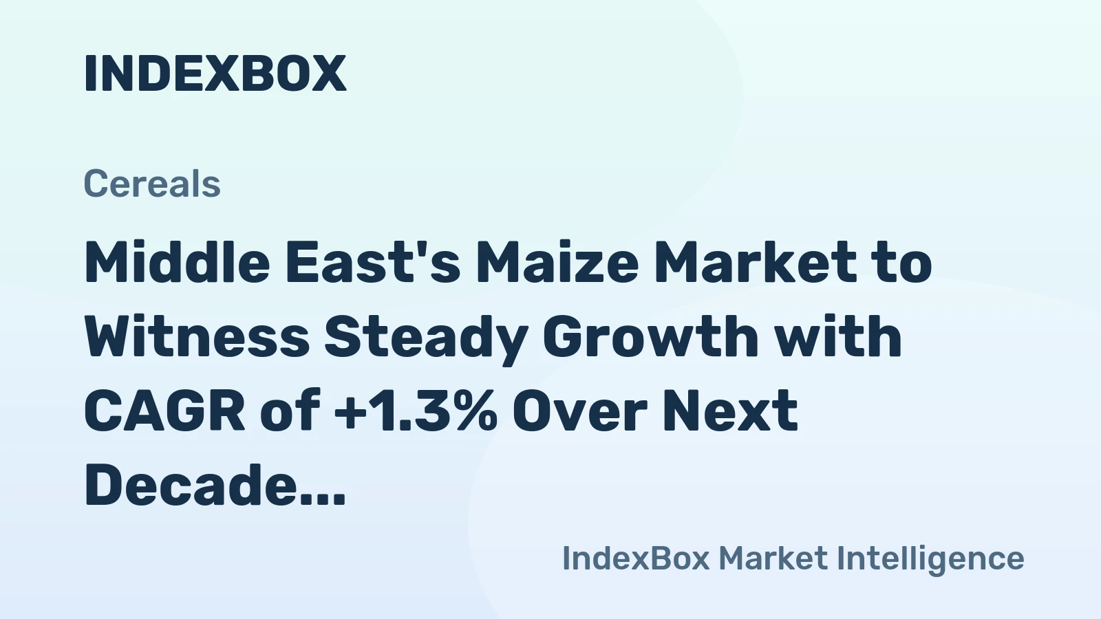 Middle East's Maize Market to Witness Steady Growth with CAGR of +1.3% Over Next Decade