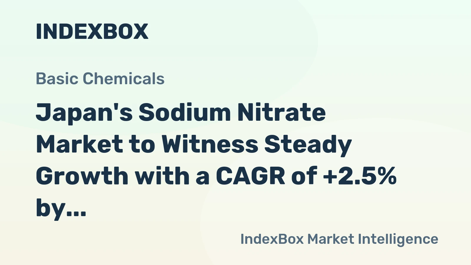 Japan's Sodium Nitrate Market to Witness Steady Growth with a CAGR of +2.5% by 2035