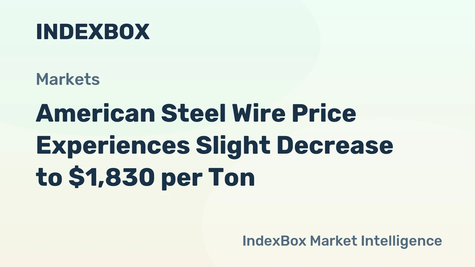 American Steel Wire Price Experiences Slight Decrease to $1,830 per Ton