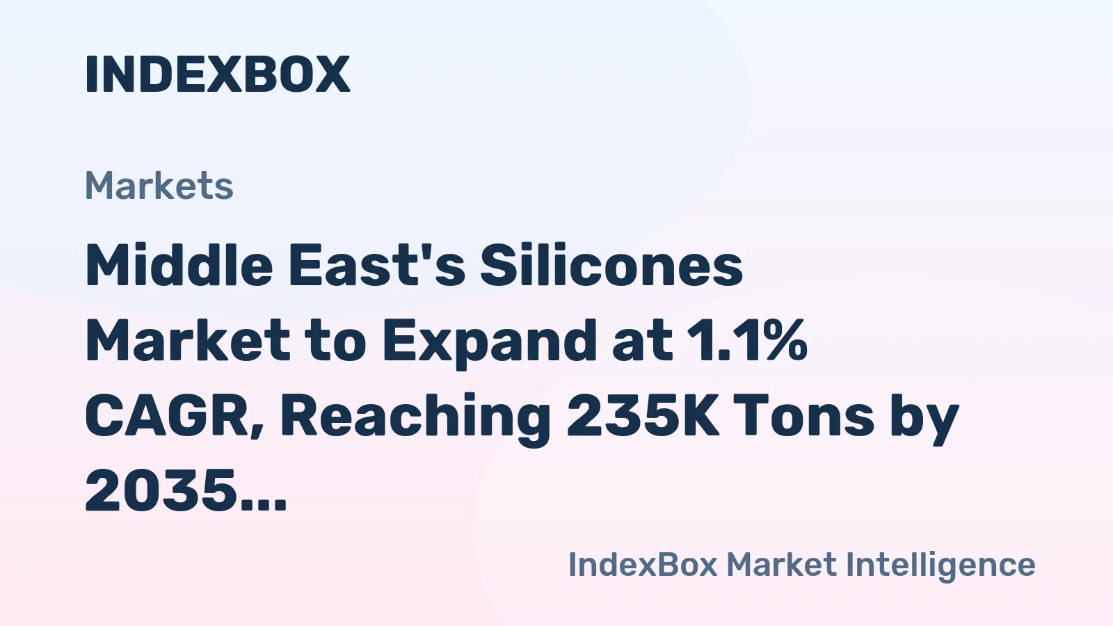 Middle East's Silicones Market to Expand at 1.1% CAGR, Reaching 235K Tons by 2035