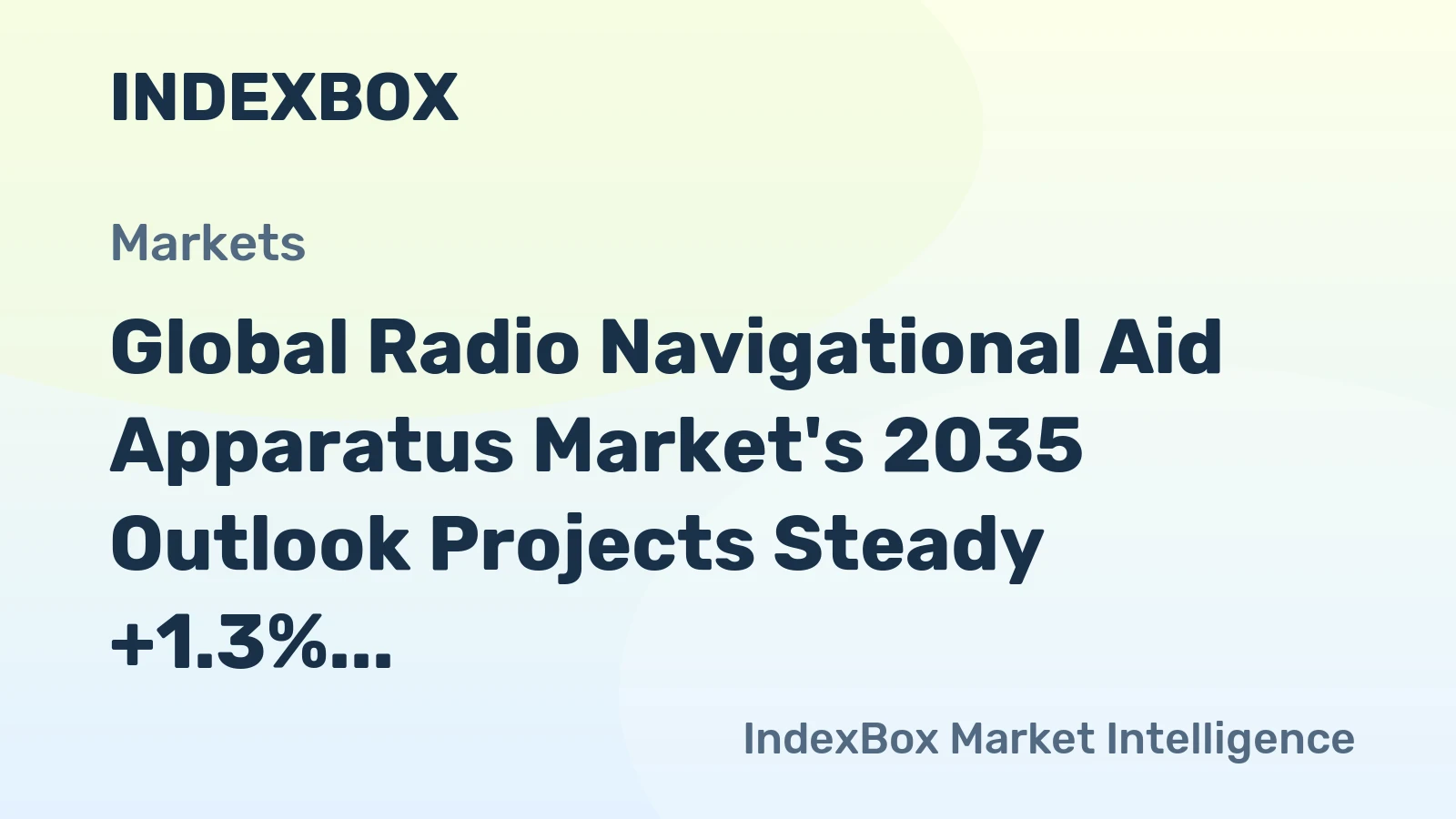Global Radio Navigational Aid Apparatus Market's 2035 Outlook Projects Steady +1.3% CAGR Growth
