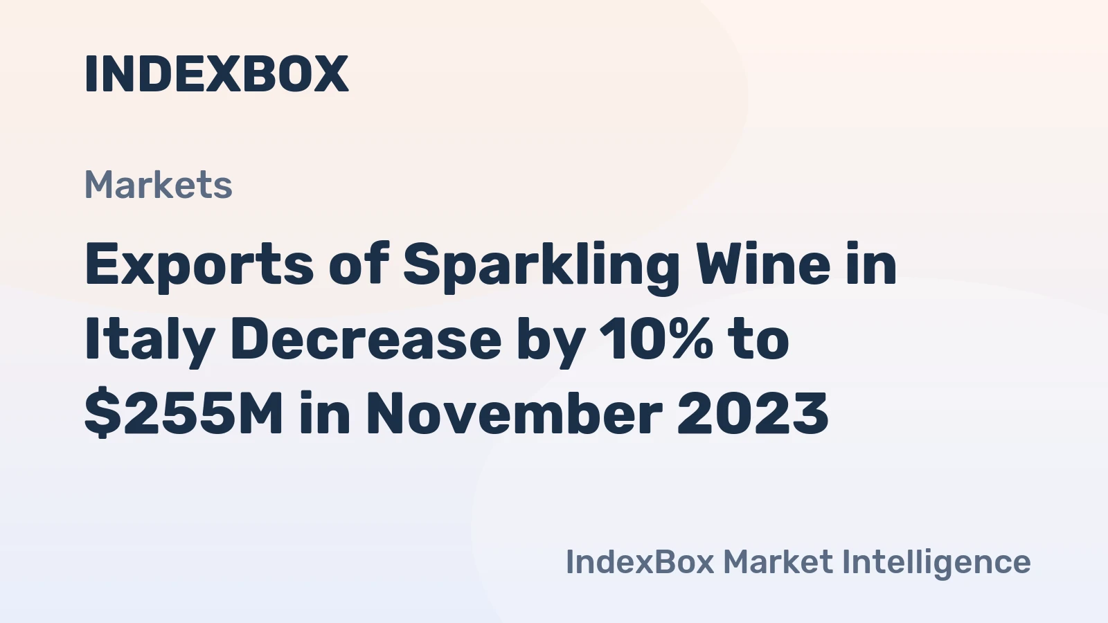 Exports of Sparkling Wine in Italy Decrease by 10% to $255M in November 2023