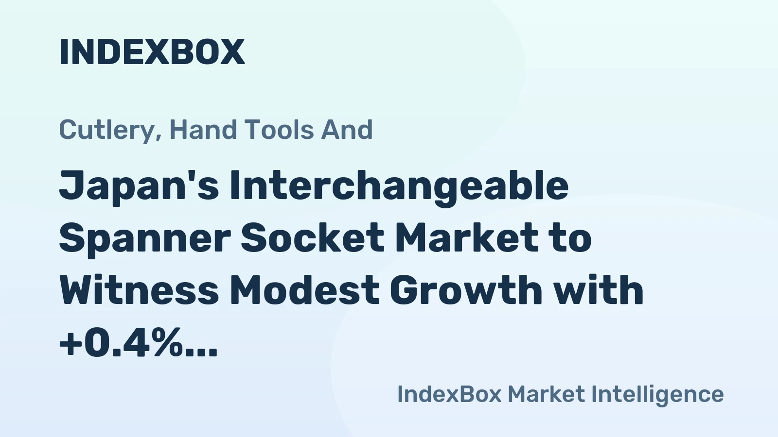 Japan's Interchangeable Spanner Socket Market to Witness Modest Growth with +0.4% CAGR from 2024 to 2035