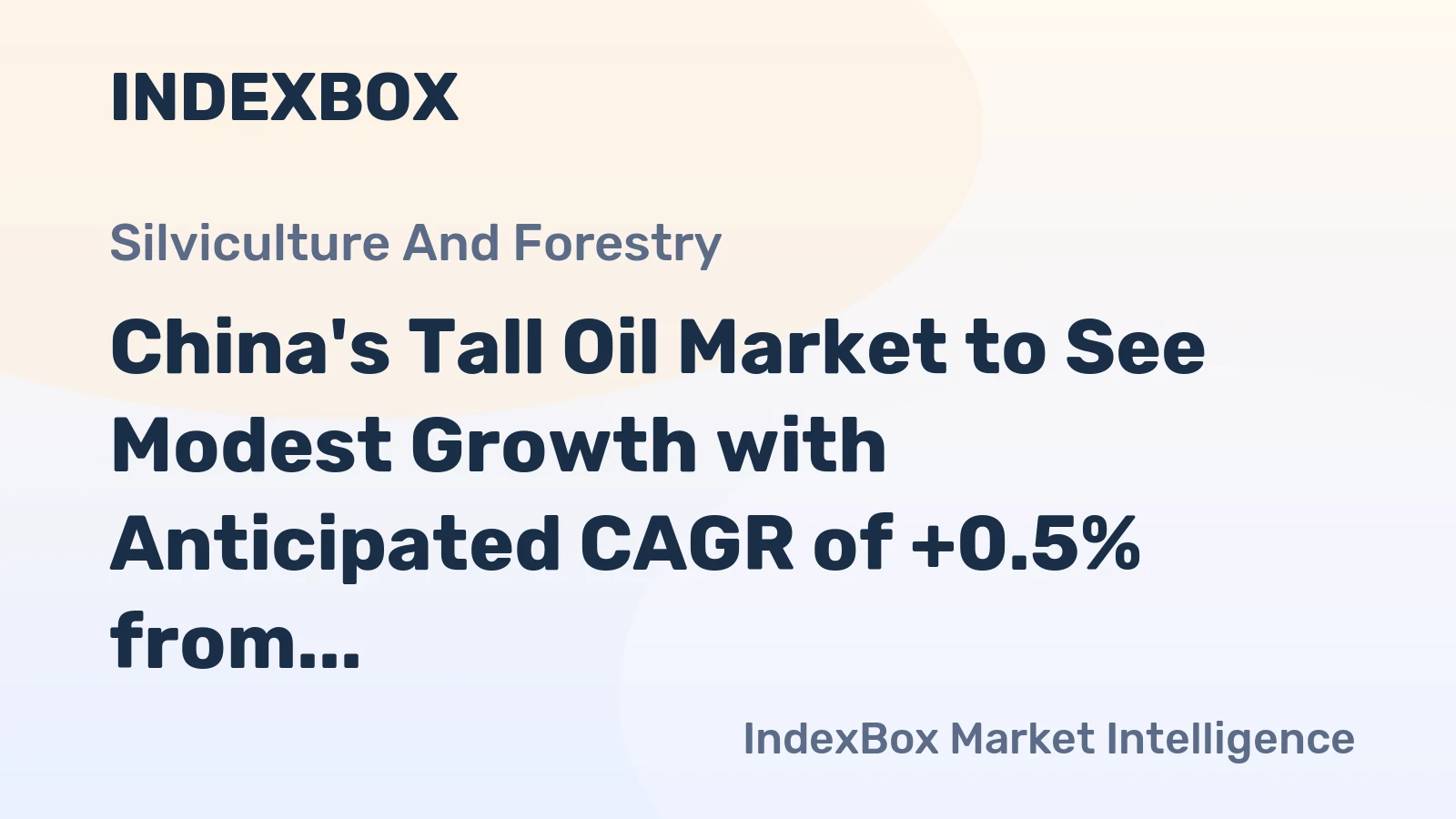 China's Tall Oil Market to See Modest Growth with Anticipated CAGR of +0.5% from 2024-2035
