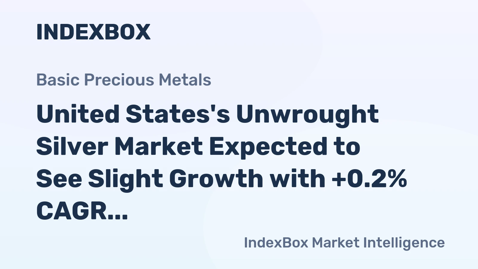 United States's Unwrought Silver Market Expected to See Slight Growth with +0.2% CAGR over Next Decade