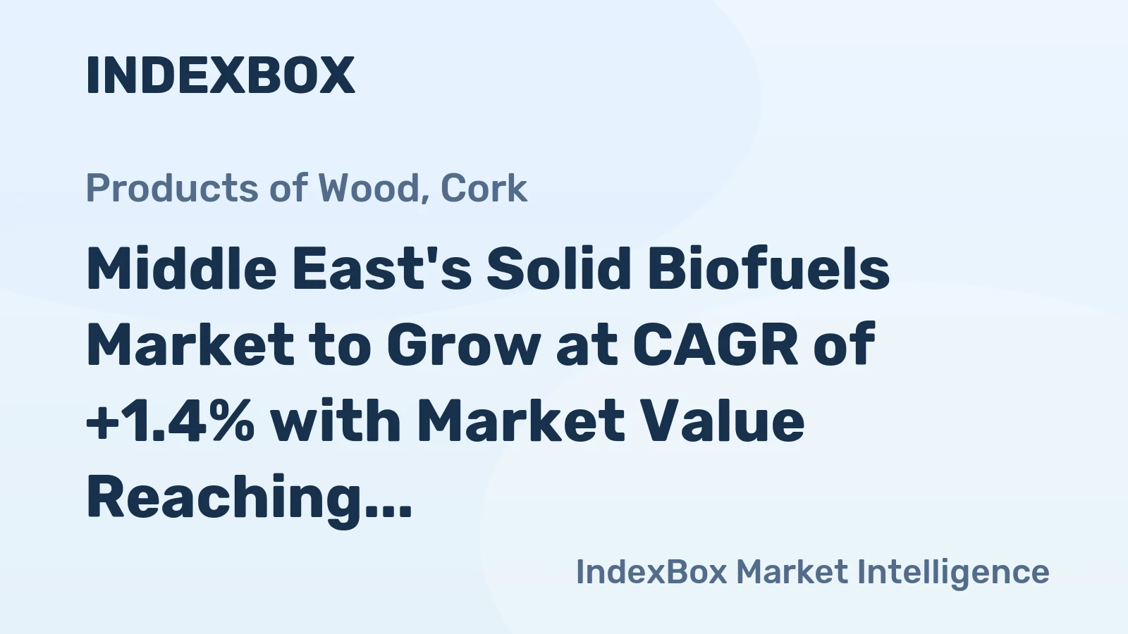 Middle East's Solid Biofuels Market to Grow at CAGR of +1.4% with Market Value Reaching $699M by 2035
