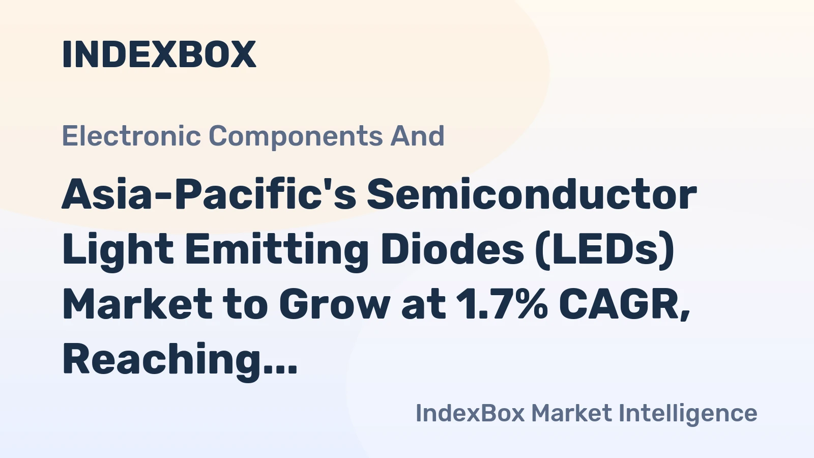 Asia-Pacific's Semiconductor Light Emitting Diodes (LEDs) Market to Grow at 1.7% CAGR, Reaching $101.5B by 2035