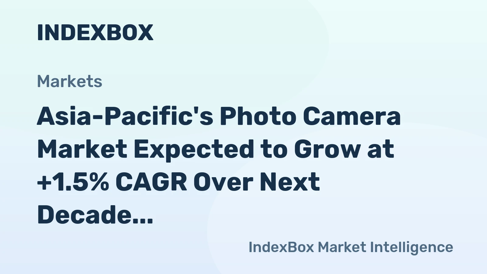 Asia-Pacific's Photo Camera Market Expected to Grow at +1.5% CAGR Over Next Decade