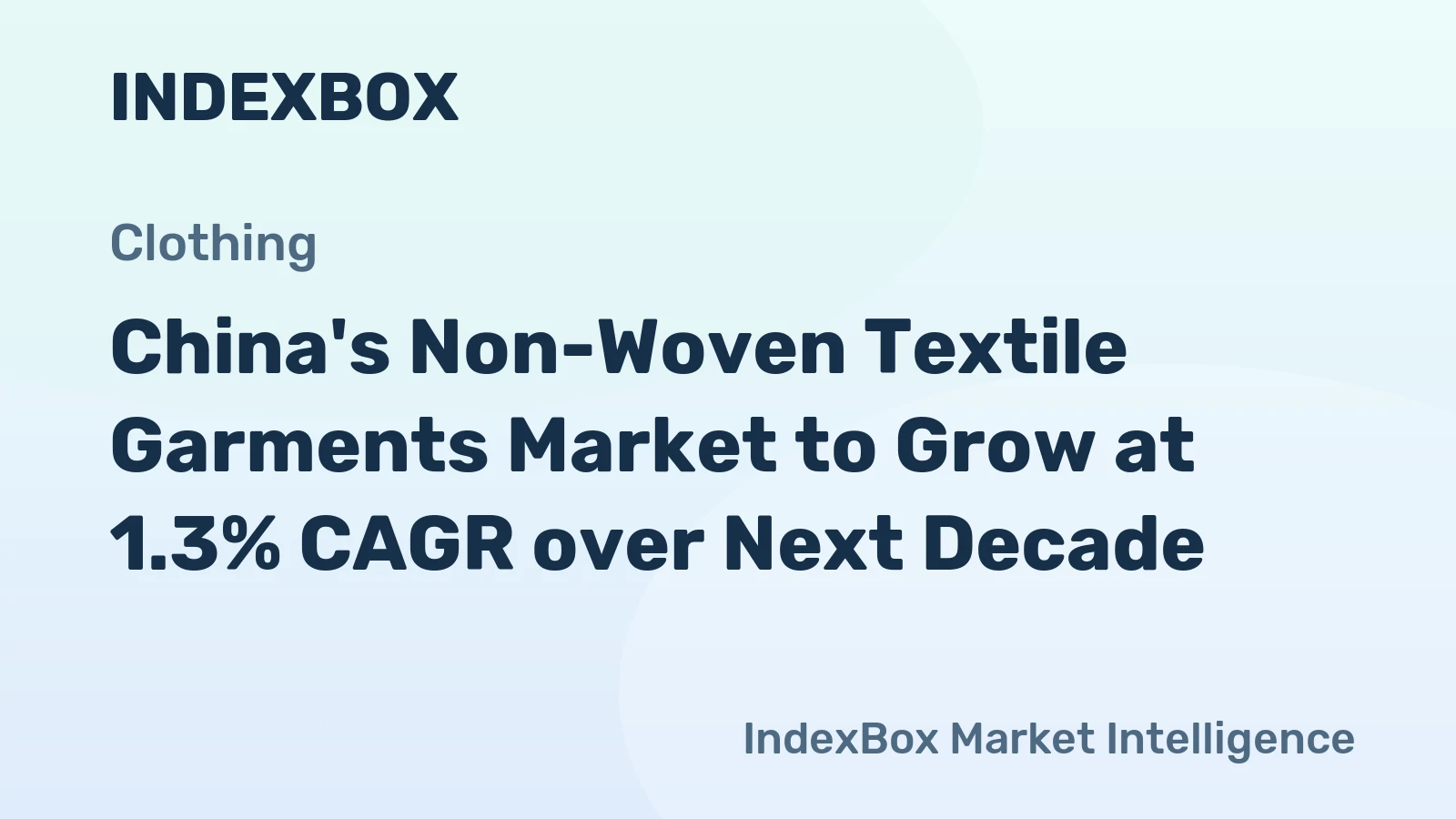 China's Non-Woven Textile Garments Market to Grow at 1.3% CAGR over Next Decade