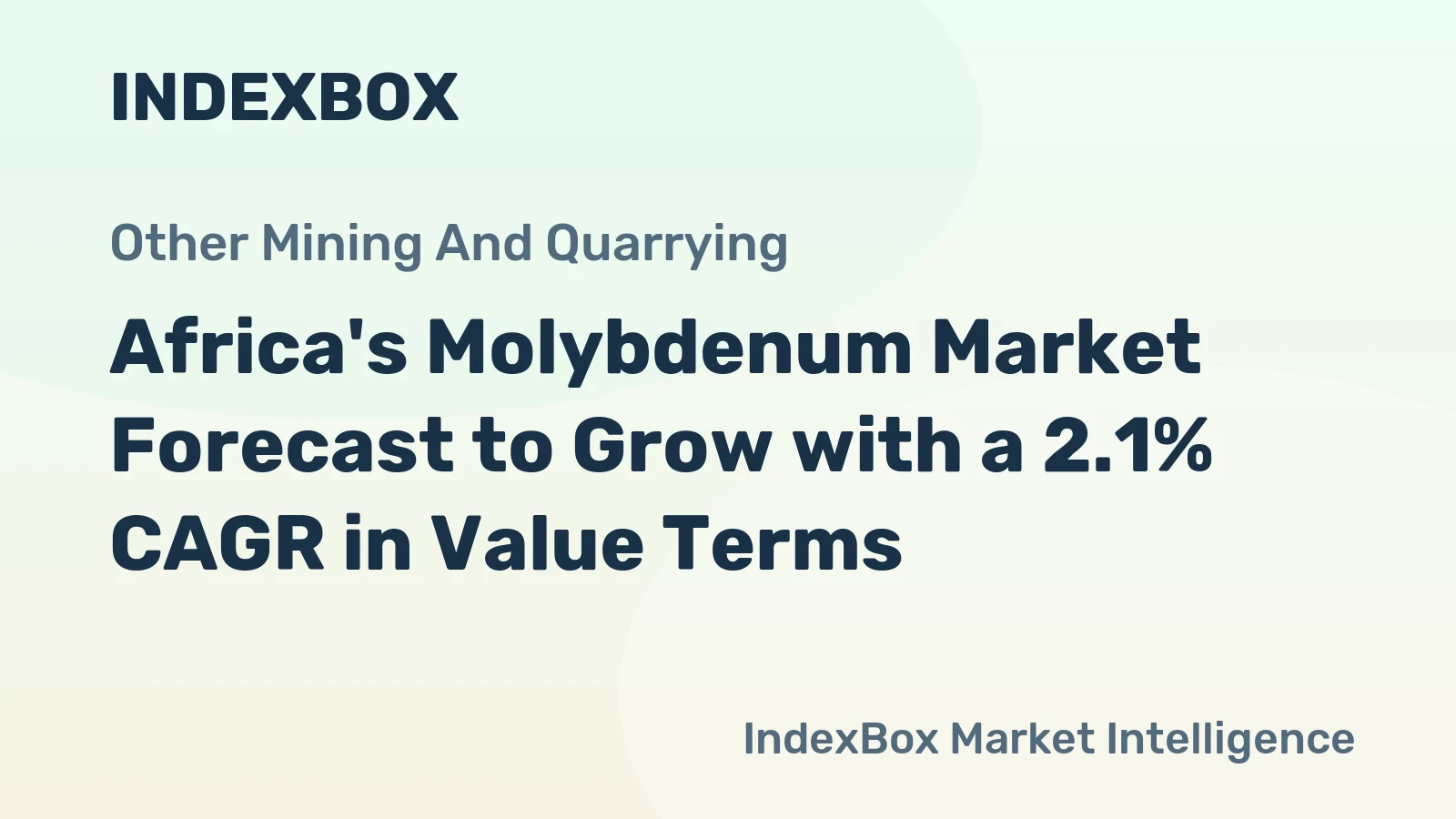 Africa's Molybdenum Market Forecast to Grow with a 2.1% CAGR in Value Terms