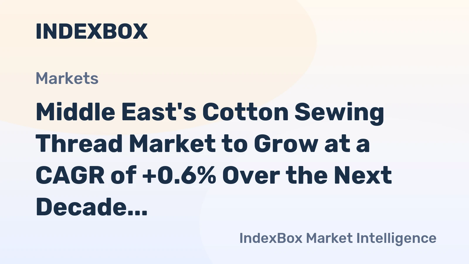 Middle East's Cotton Sewing Thread Market to Grow at a CAGR of +0.6% Over the Next Decade
