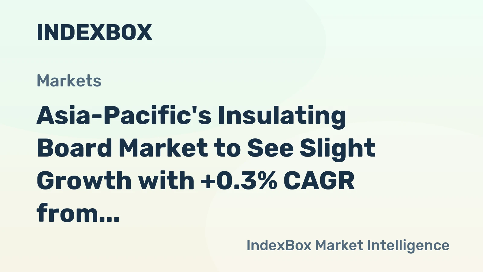 Asia-Pacific's Insulating Board Market to See Slight Growth with +0.3% CAGR from 2024-2035